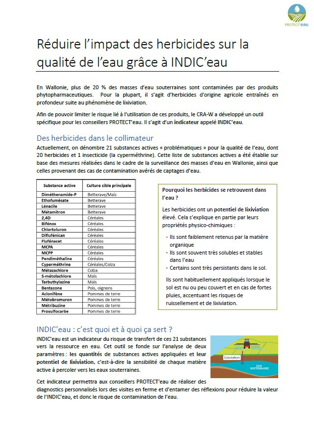 INDIC'eau : un nouvel outil, pour une meilleure qualité de l'eau | PROTECT’eau